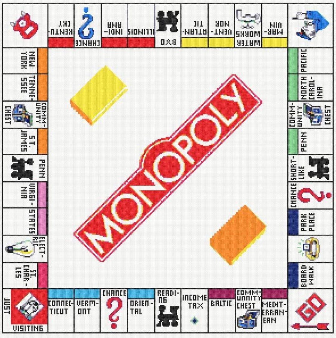 Board Game Cross Stitch Pattern, Actual Size of a Standard Game Board ...