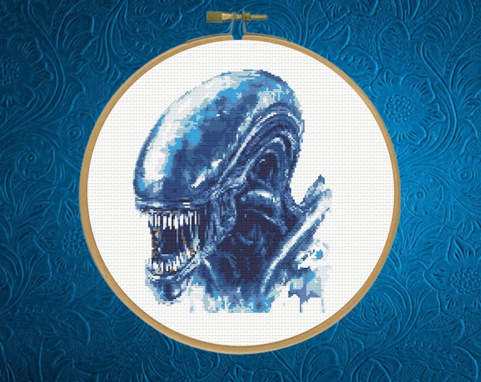 Alien Vs Predator Cross Stitch Pattern: Horror Movie Embroidery DIY ...