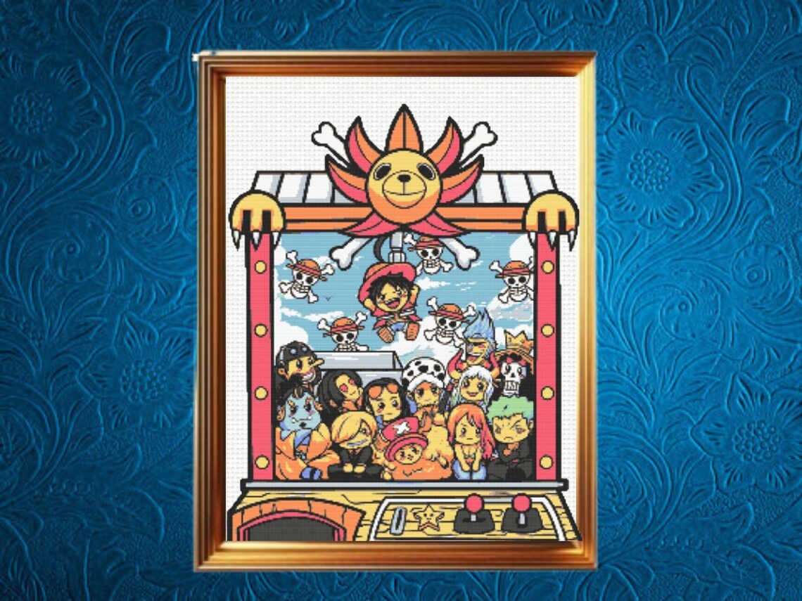One Piece Claw Machine Cross Stitch Pattern, Instant Download - Etsy