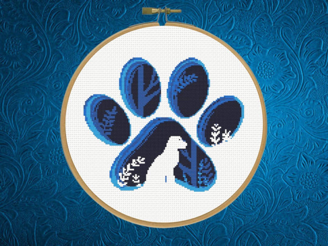 Dog Paw Cross Stitch Pattern, Instant Download - Etsy
