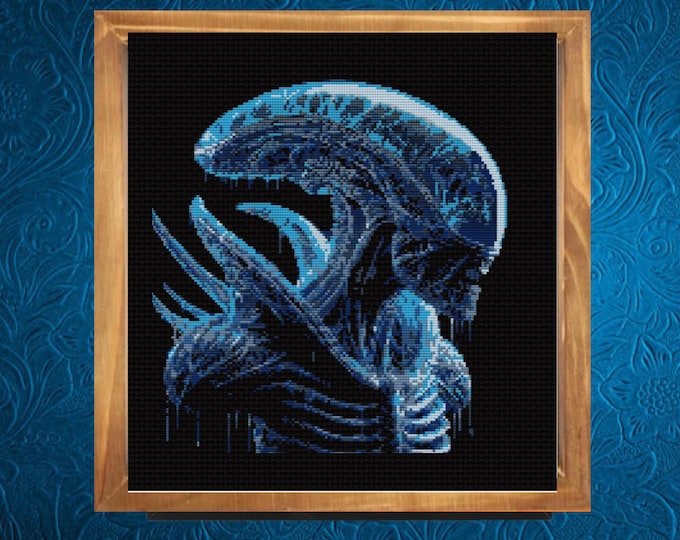 Alien Vs Predator Cross Stitch Pattern: Horror Movie Embroidery DIY ...