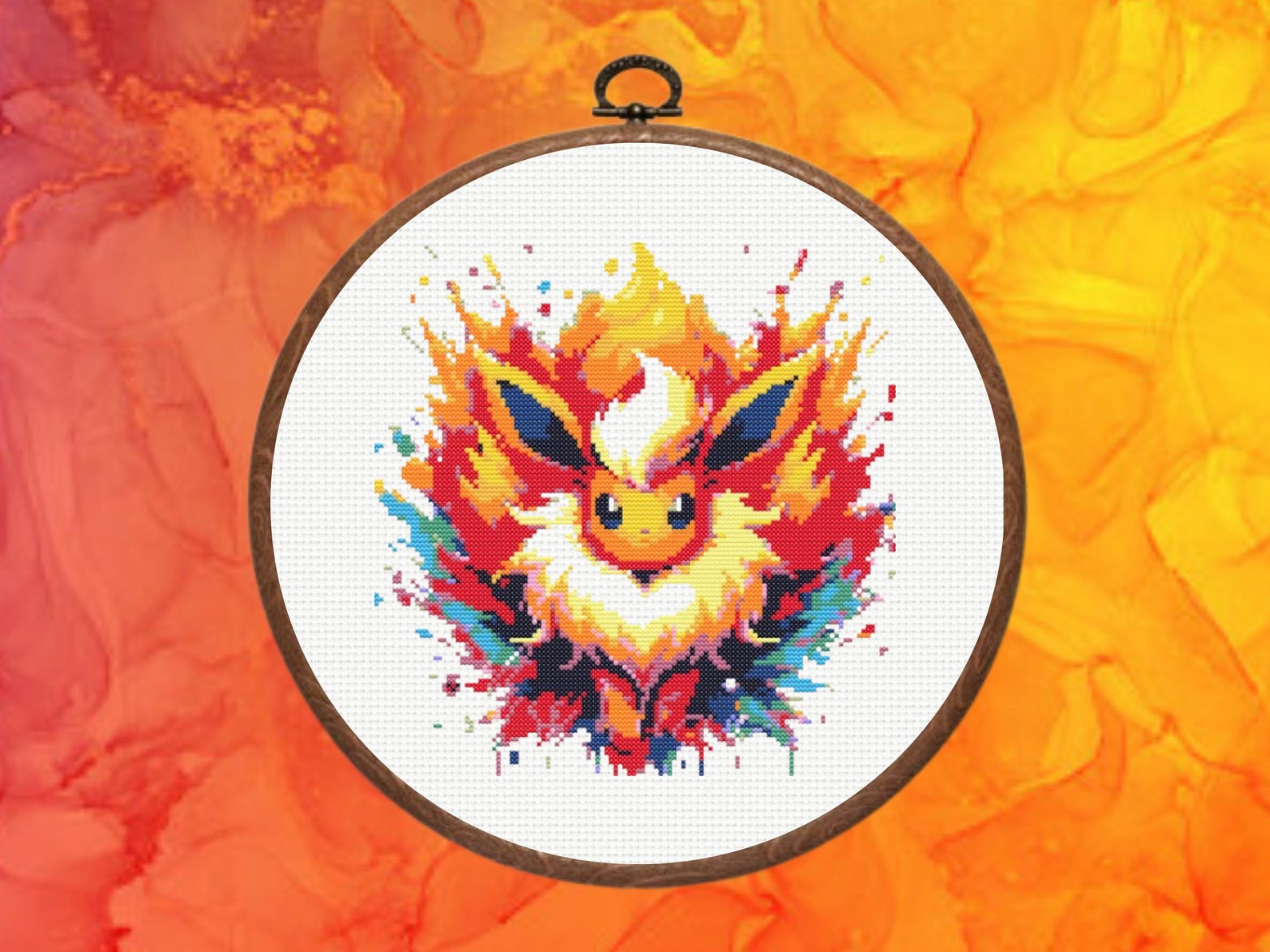 Flareon Cross Stitch Pattern, Pokemon Cross Stitch Patterns, Instant ...