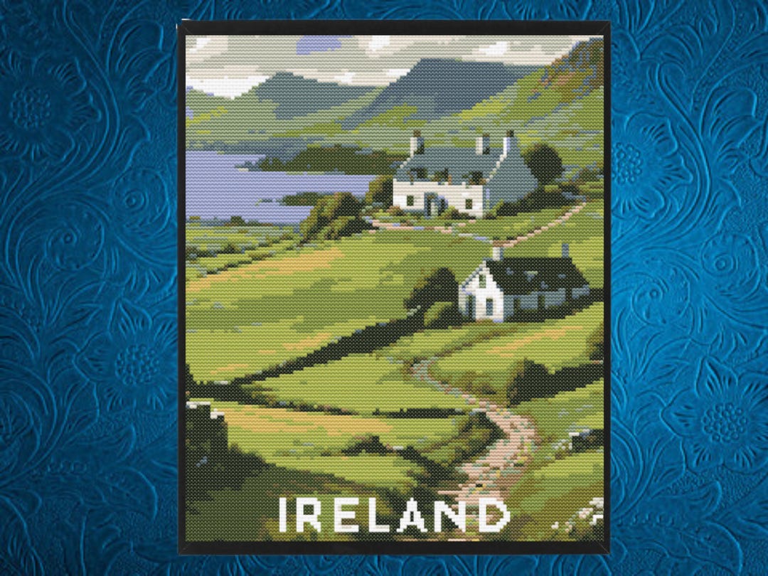 Ireland Cross Stitch Pattern, Ireland Travel Cross Stitch Pattern ...