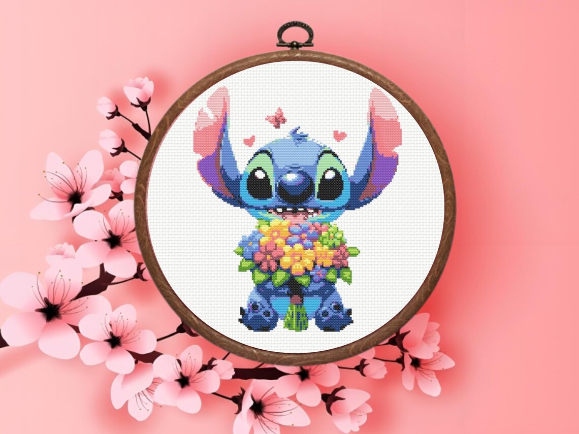 Stitch Cross Stitch Pattern, Stitch With Flowetrs Cross Stitch Pattern ...