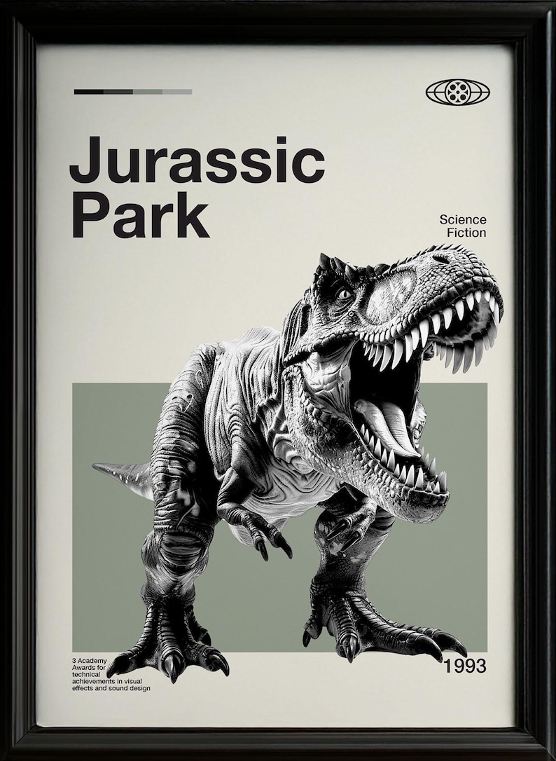 Jurassic Park T-rex Modern Design Poster - Etsy