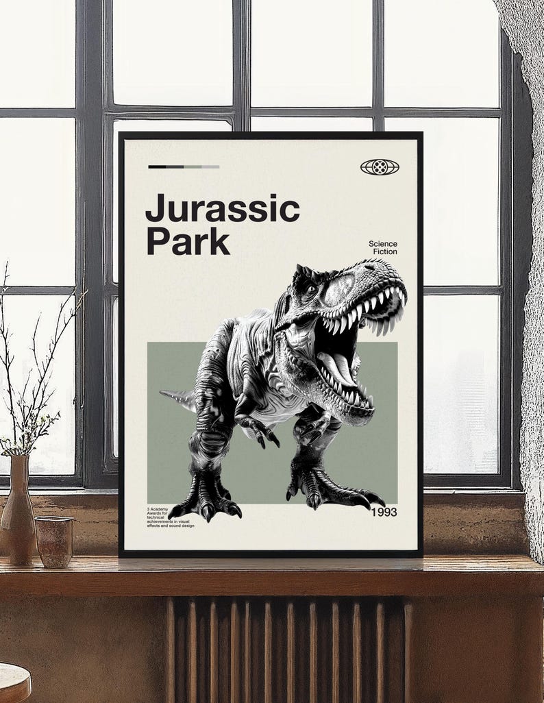 Jurassic Park T-rex Modern Design Poster - Etsy