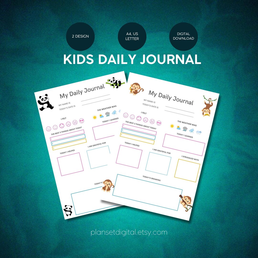 Kids Daily Journal Printable | Journal for Kids | Diary for Children ...