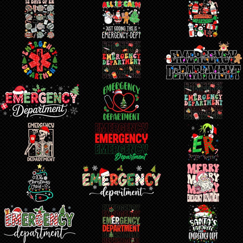 Emergency Department Christmas PNG, ER Nurse Christmas Design, Holiday ...