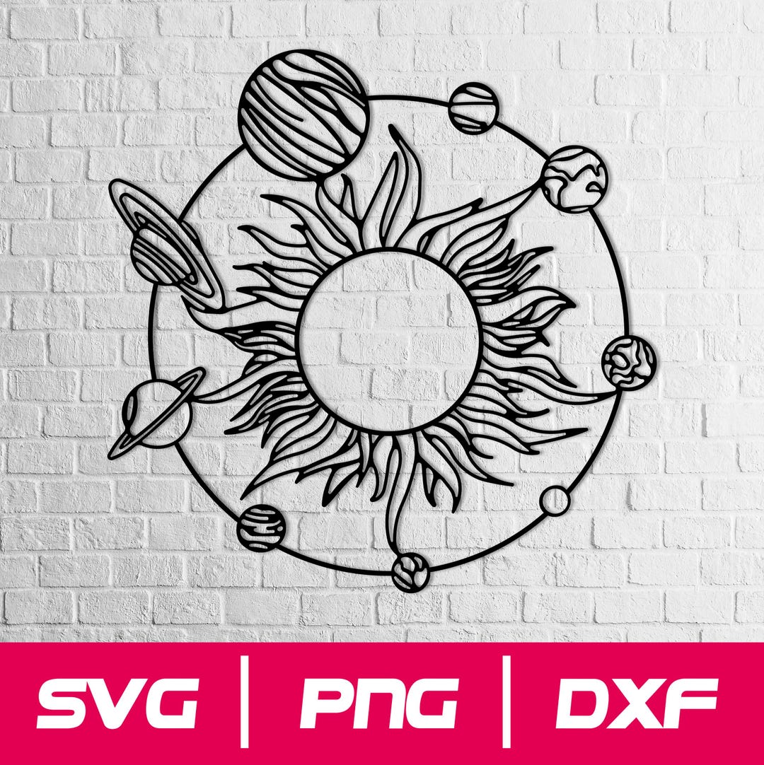 Solar System Svg Cut File, Planets Dxf Files, Plasma Cut File, Wall Art ...