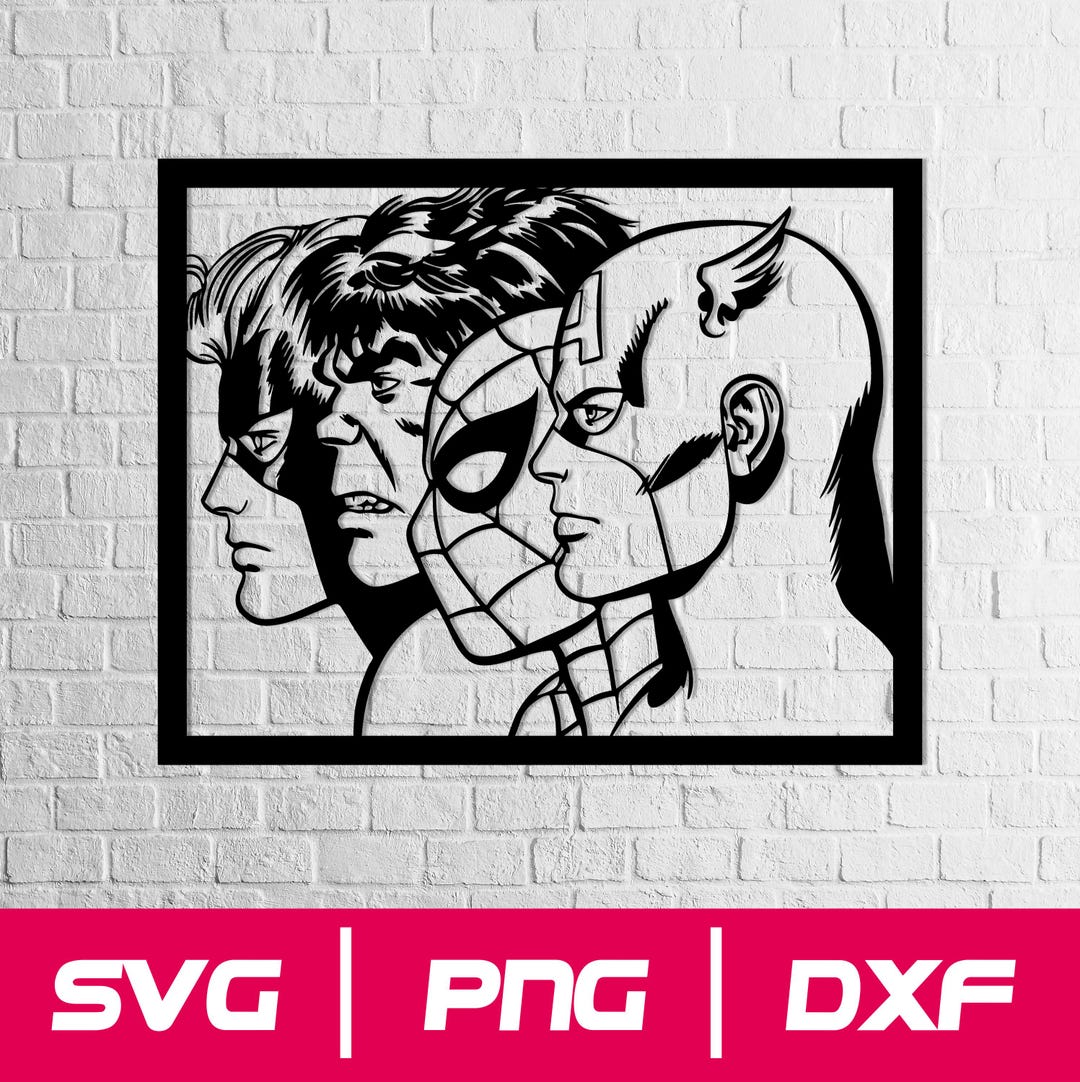 Avengers Svg Cut Files, Marvel, Captain America, Spider, Hulk, Dxf ...