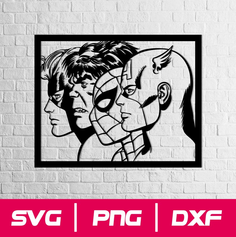 Avengers Svg Cut Files, Marvel, Captain America, Spider, Hulk, Dxf ...