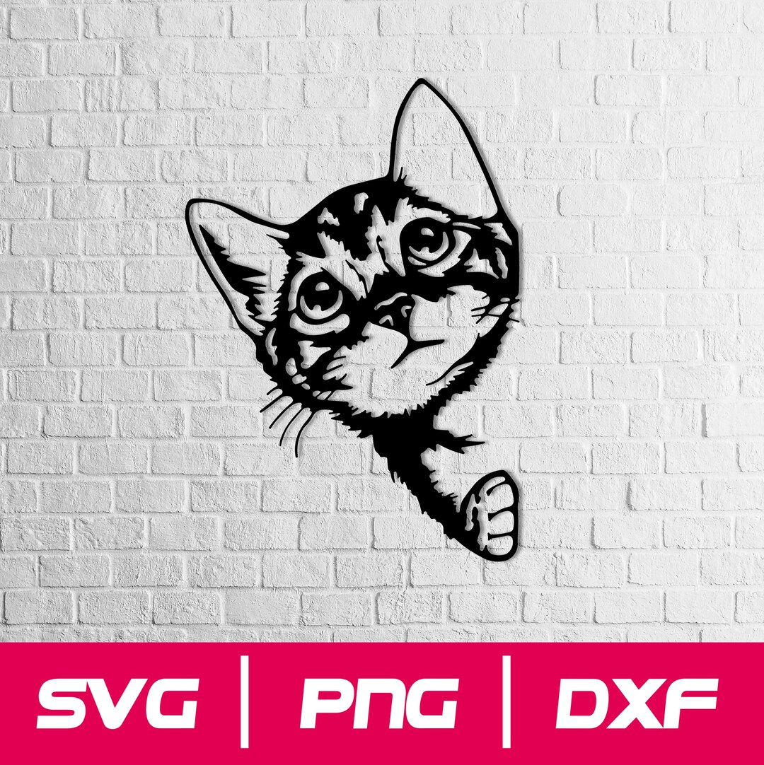 Cat Svg Cut File, Animal Dxf Files, Plasma Cut File, Cat Wall Art Dxf ...