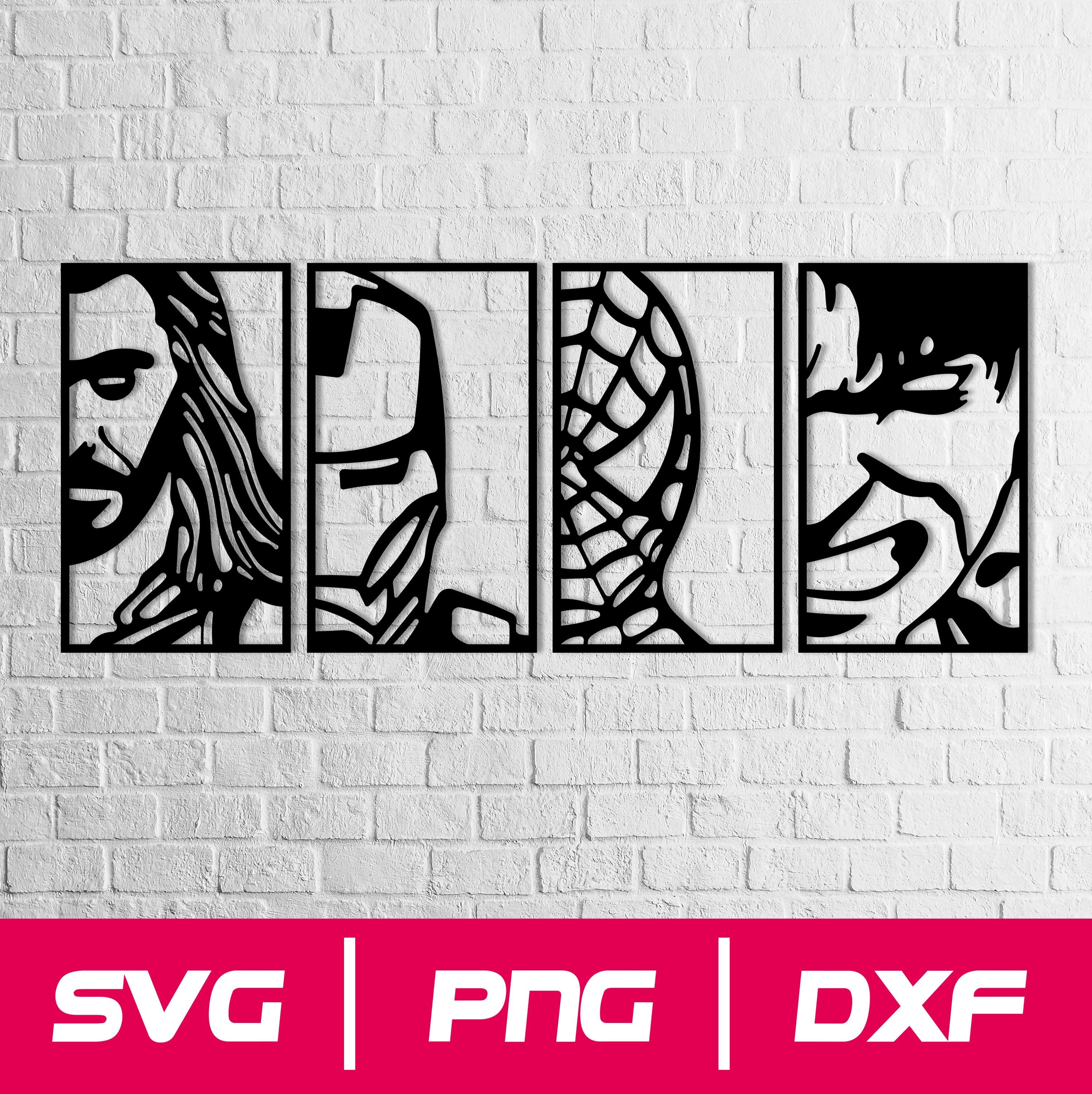 Avengers Svg Cut Files, Thor, Iron Man,spider, Hulk, Dxf Files, Hero ...