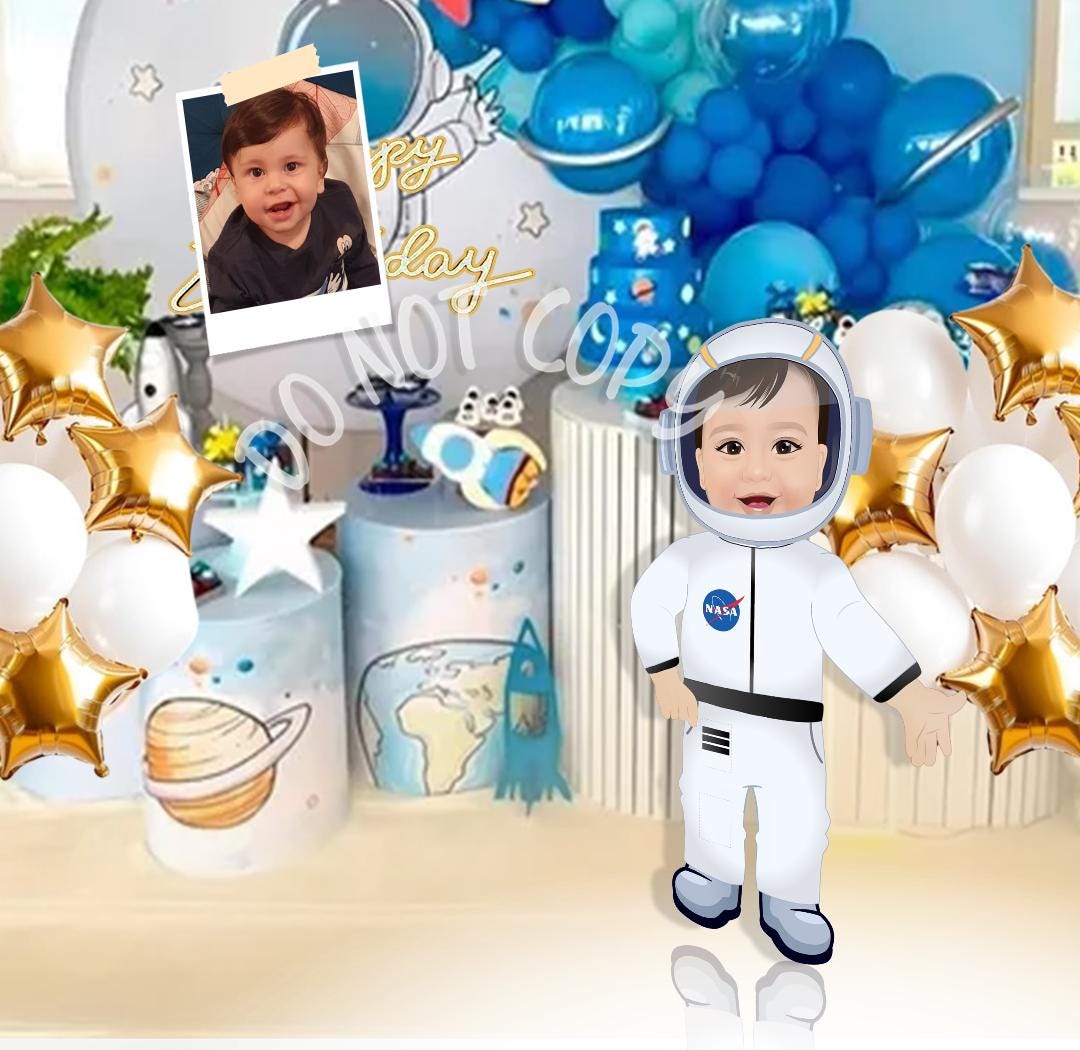Custom Face Cutout, Astronaut, Head Party Decoration, Cupcake Topper ...