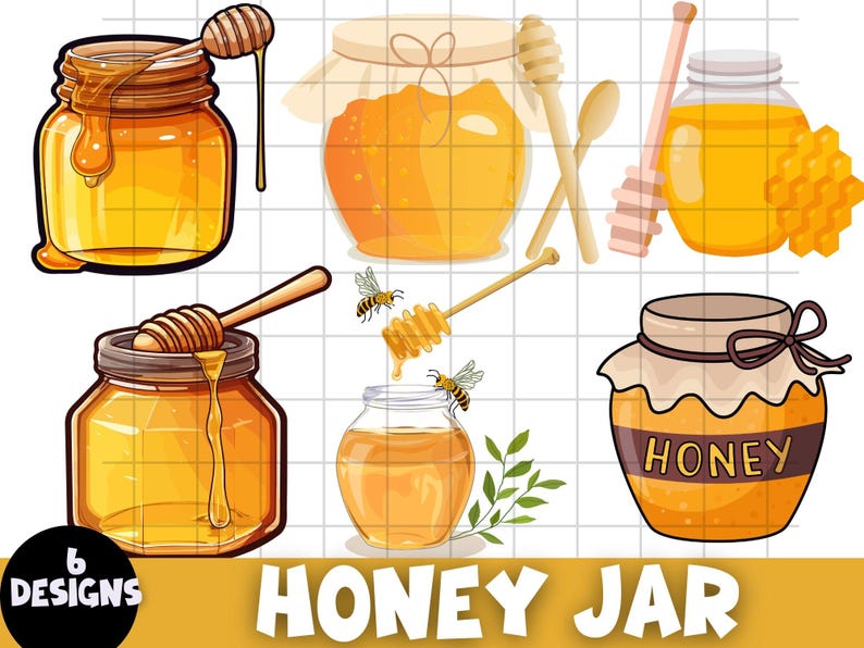 Hunny Pot Svg Png Pdf Dxf Eps, Cute Honey Jar Clipart, Winnie the Pooh ...
