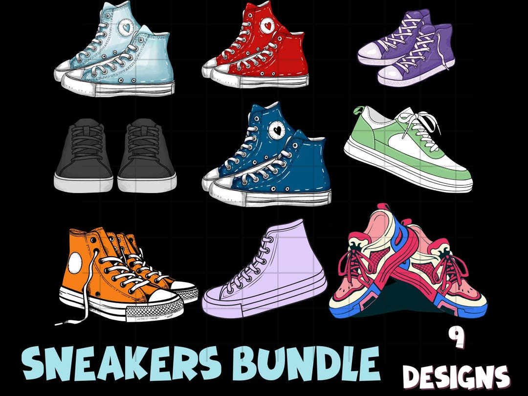 Sneakers SVG Bundle, Shoes Clipart (digital Download) - Etsy