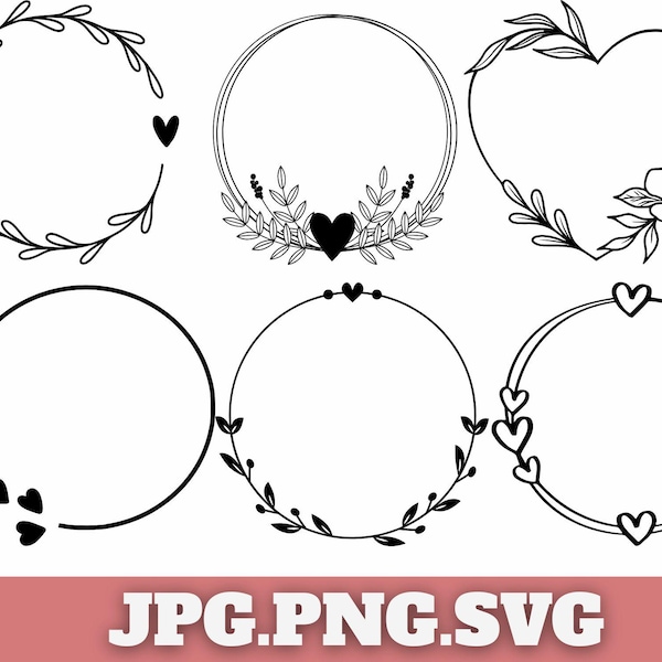 Heart Circle Doodle - Etsy
