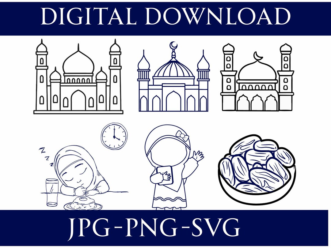 Mosque SVG Bundle: Islamic Ramadan Decor, Cricut Cut File (digital ...
