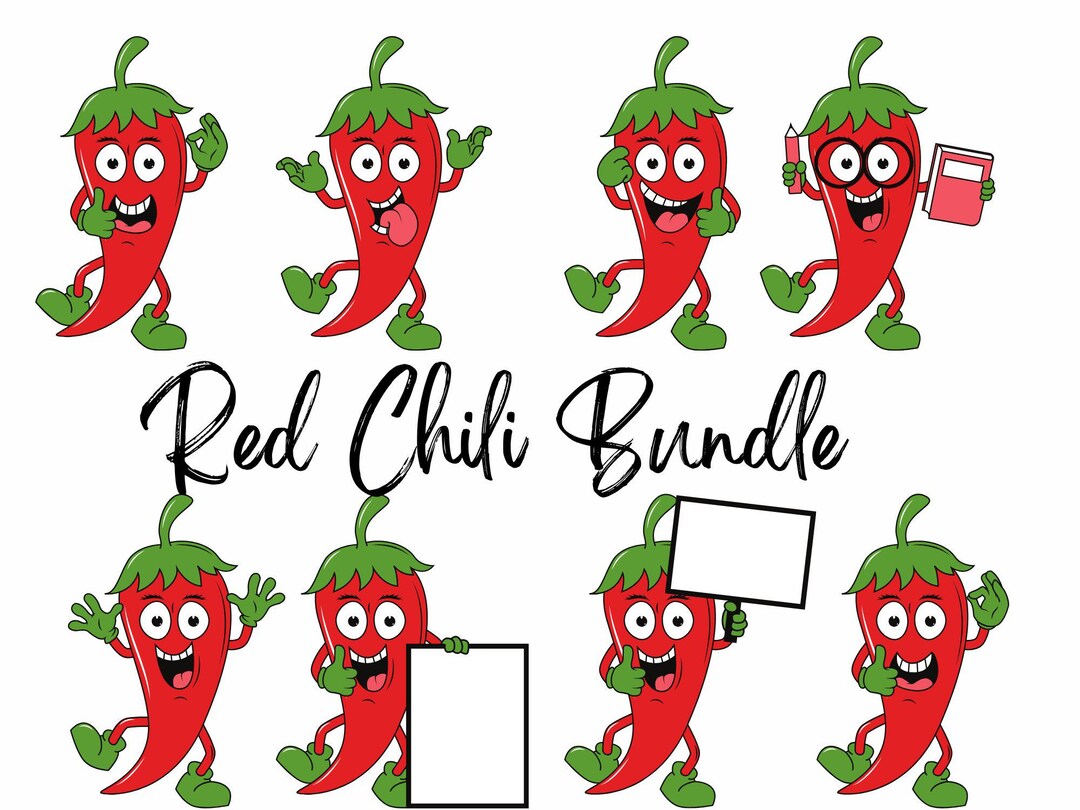 Funny Chili Clipart SVG Bundle, Red Chili Vector (digital Download) - Etsy