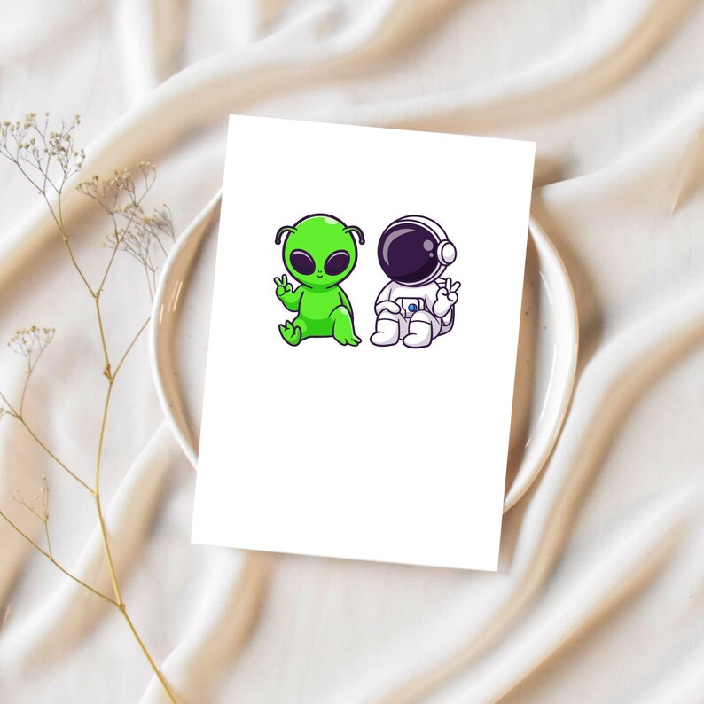 Kawaii Alien Clipart Bundle: Outer Space SVG, PNG (digital Download) - Etsy