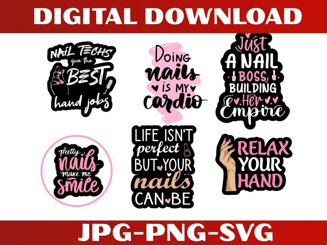 Nail Salon SVG Bundle: Nail Tech, Manicure Design (cricut, Silhouette ...