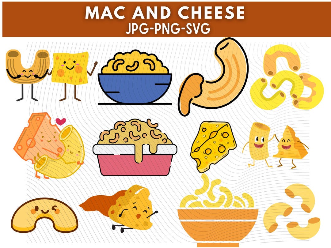 Mac and Cheese Macaroni SVG\ Clip Art Cut File Silhouette\ Instant ...