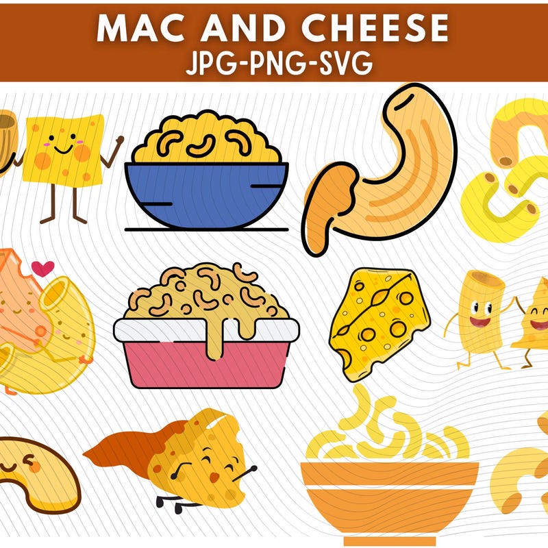 Mac and Cheese Clip Art - Etsy