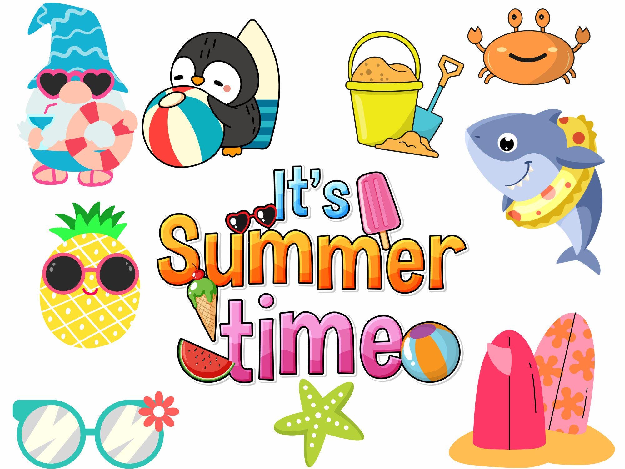 Pool Party Clipart: Summer Fun SVG, PNG, JPG (digital Download) - Etsy
