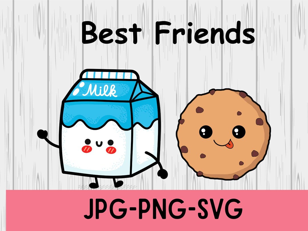 Kawaii Milk and Cookies Friends SVG Clipart (digital Download) - Etsy