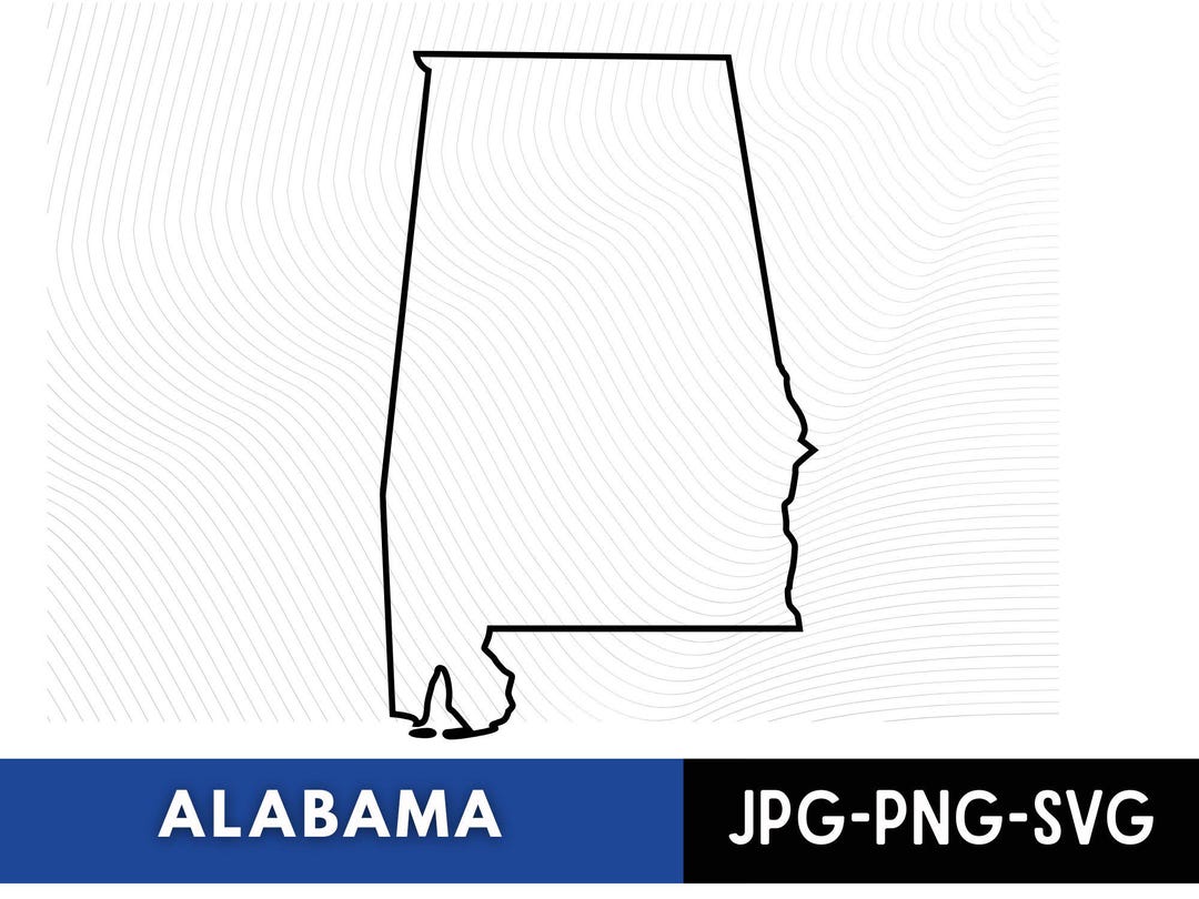 Alabama Outline SVG Files\ Alabama Cut Files\ United States of America ...