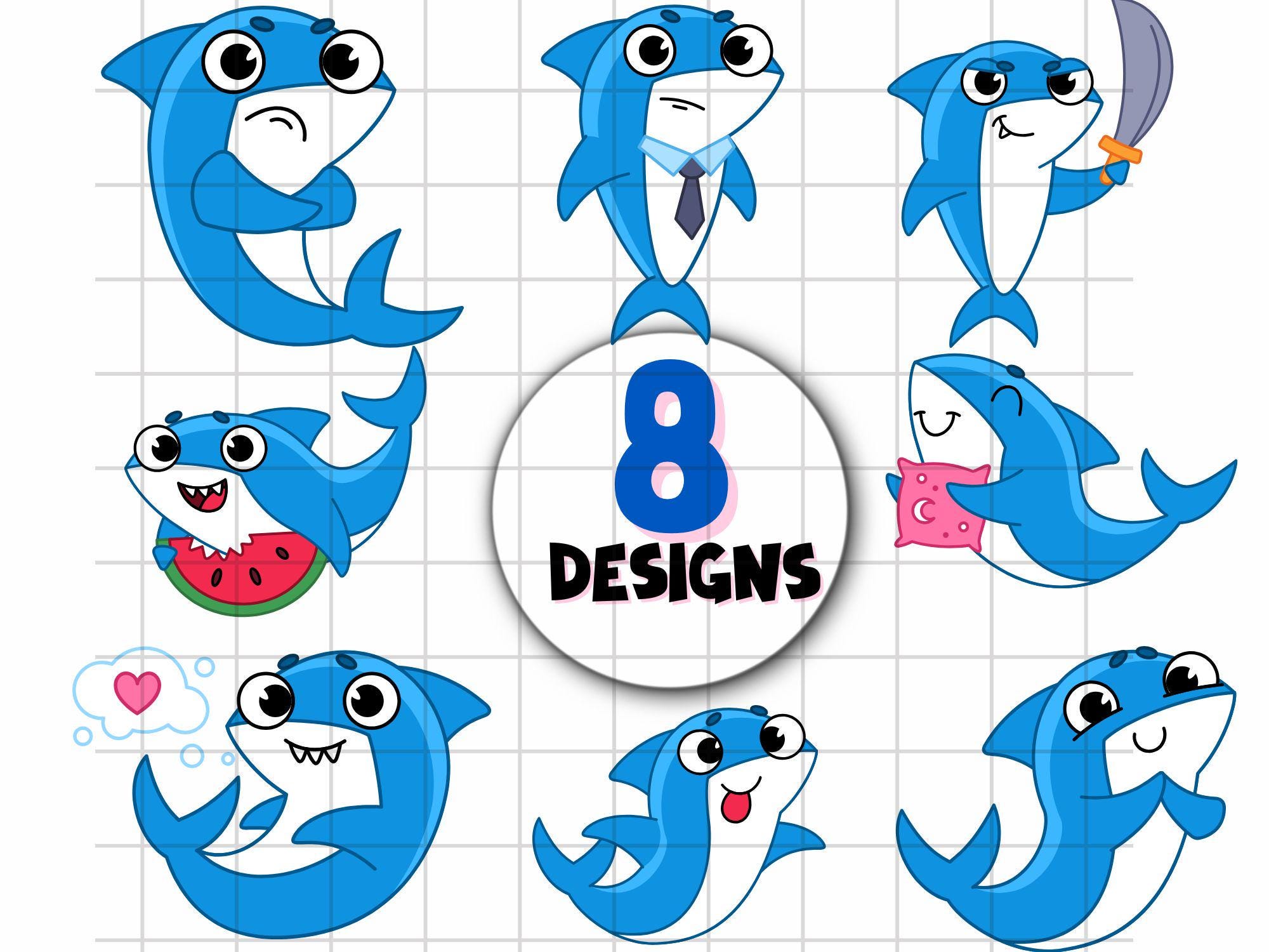 Cute Shark SVG Bundle\ Funny Shark Svg\ Cartoon Shark Svg\ Animal Svg ...