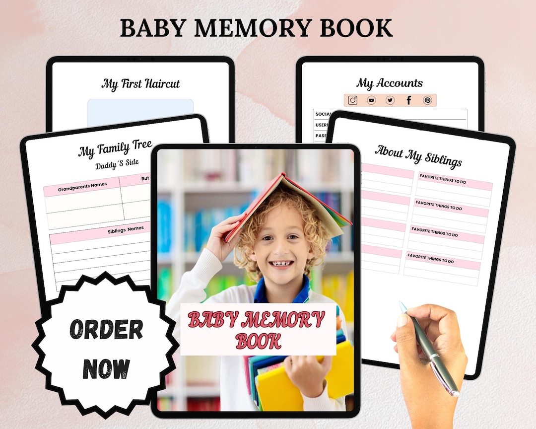 Baby Memory Book Digital | Printable Baby Journal | Milestone Tracker ...