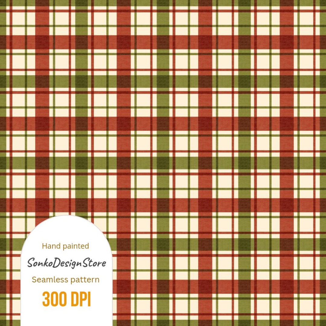Red and Green Gingham Seamless Pattern: Christmas Digital Design ...