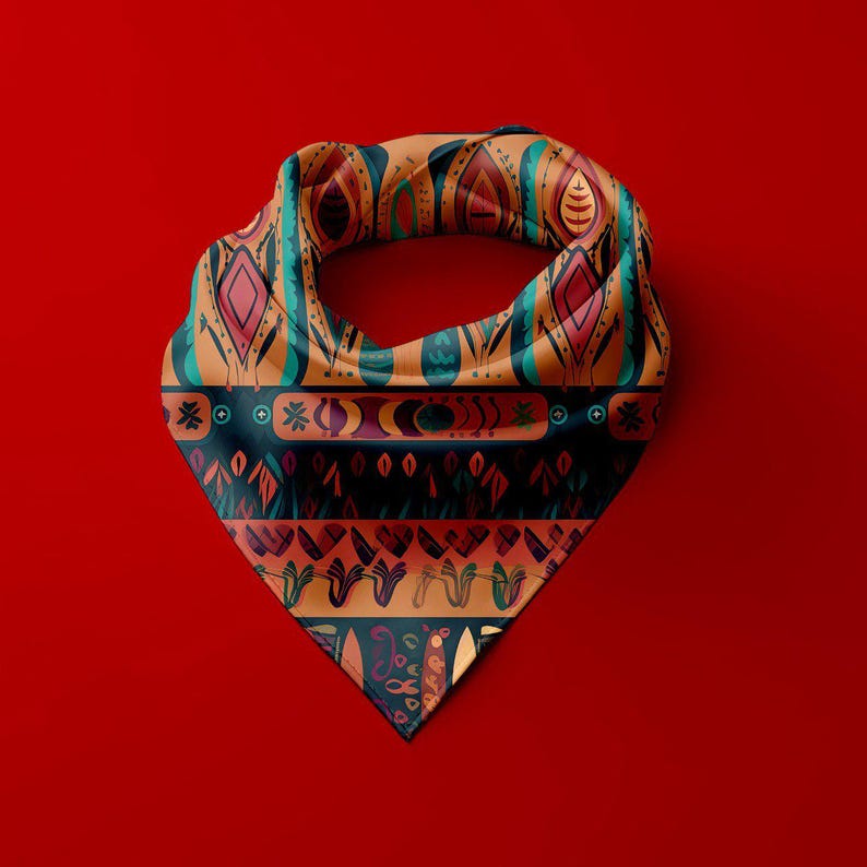 Boho Head Scarf for Women, Vintage Style Hair Wrap, Bohemian Silk Look ...