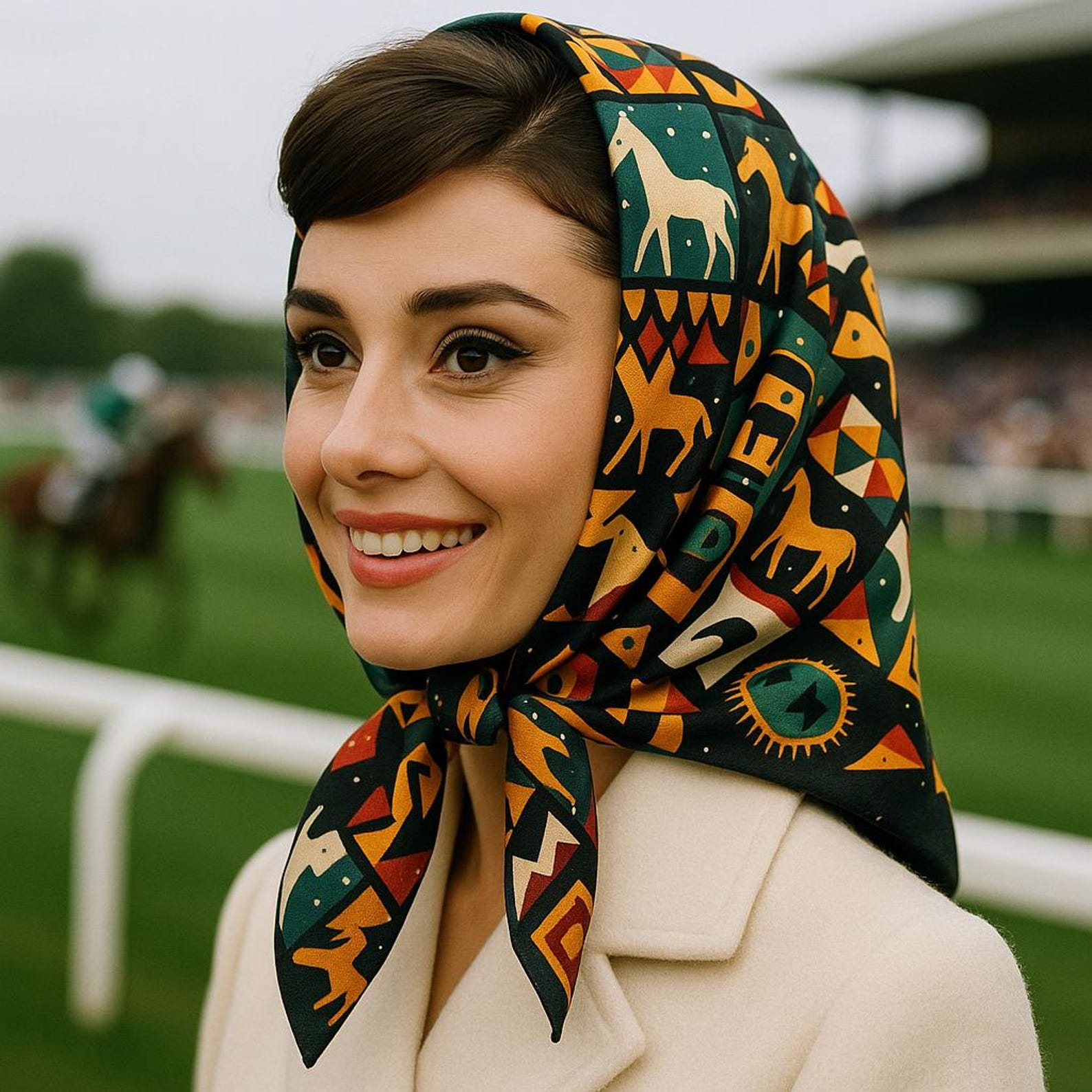 Horse Print Scarf Old Money Aesthetic – Mid Century Modern Square Scarf ...