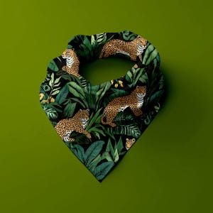 Tropical Leopard Bandana, Jungle Print Summer Neck Scarf - Etsy