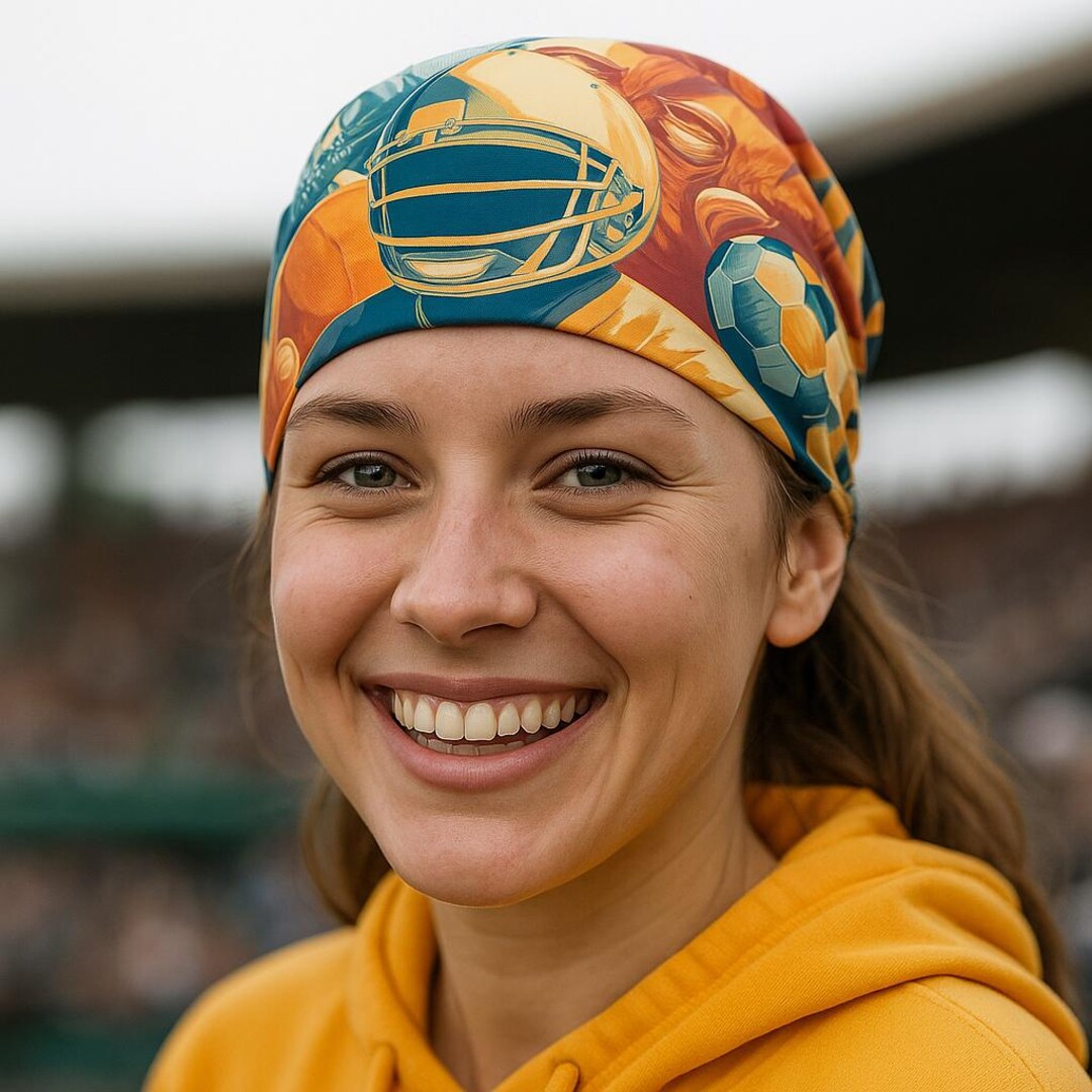 American Football Bandana Scarf – Helmet & Sports Print, Game Day Gift ...