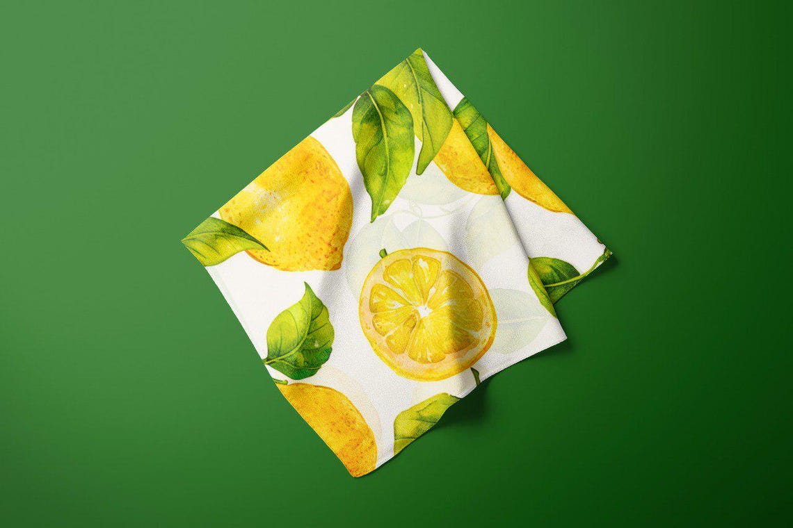 Lemon Print Scarf, Italian Summer Bandana, Amalfi Coast Headscarf ...