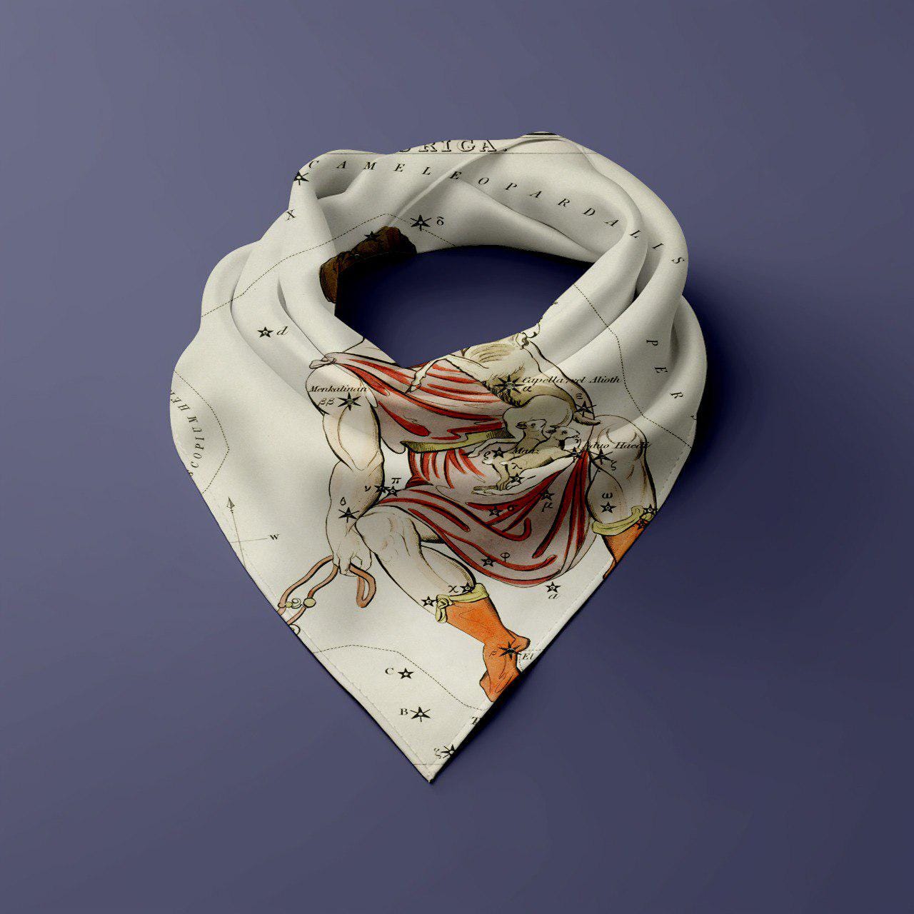 Auriga Star Map Bandana, Vintage Astronomy Art Scarf, Old Money ...