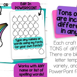 Rainbow Name Spelling Craft Kit: Editable Phonics Activity (digital ...