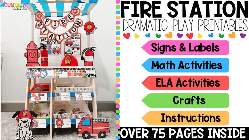 Fire Station Dramatic Play Printables: Firefighter Role Play Activities ...