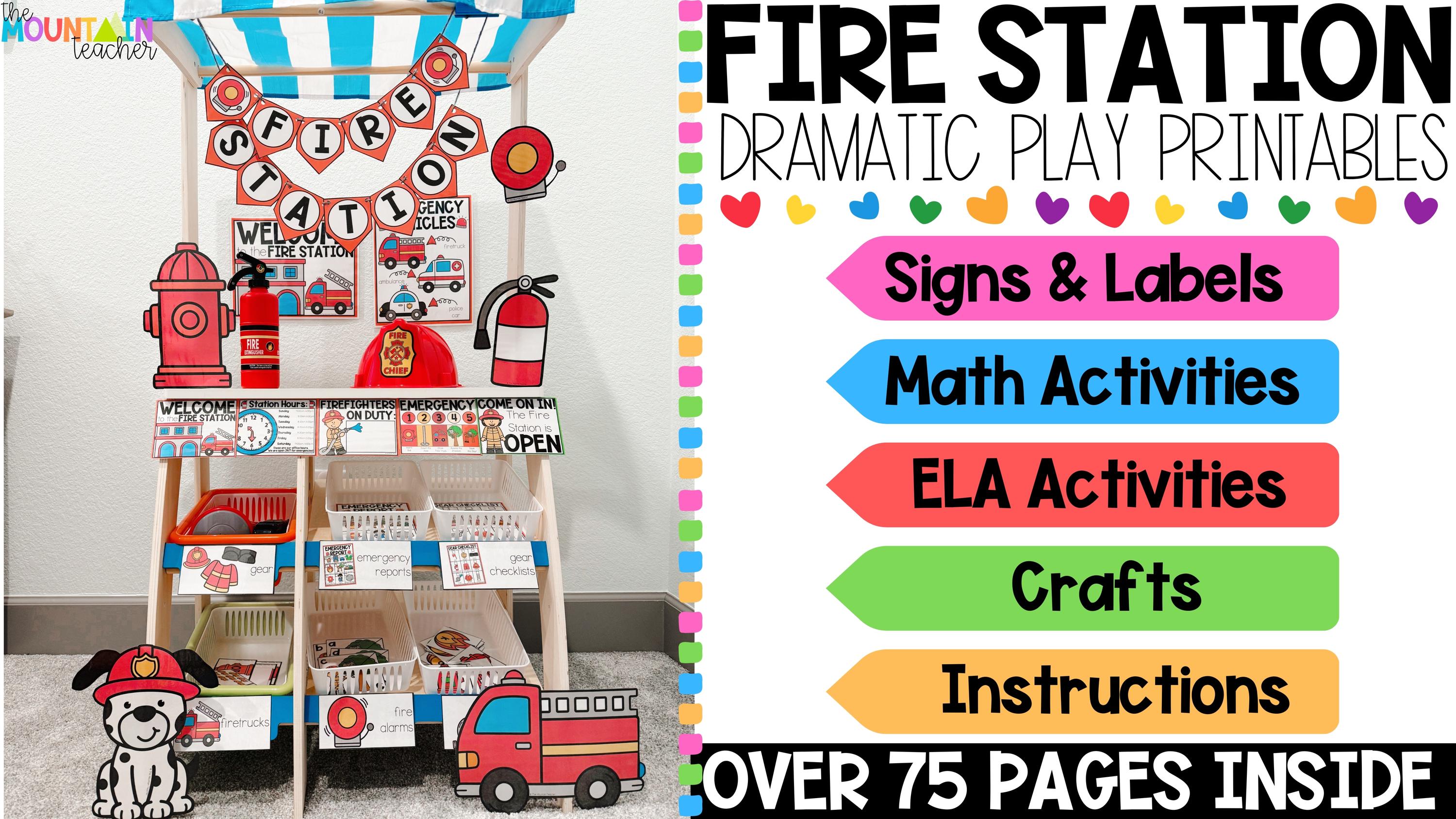 Fire Station Dramatic Play Printables: Firefighter Role Play Activities ...