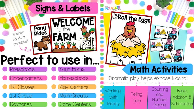 Farm Dramatic Play Printable Bundle: Preschool & Toddler Activities ...