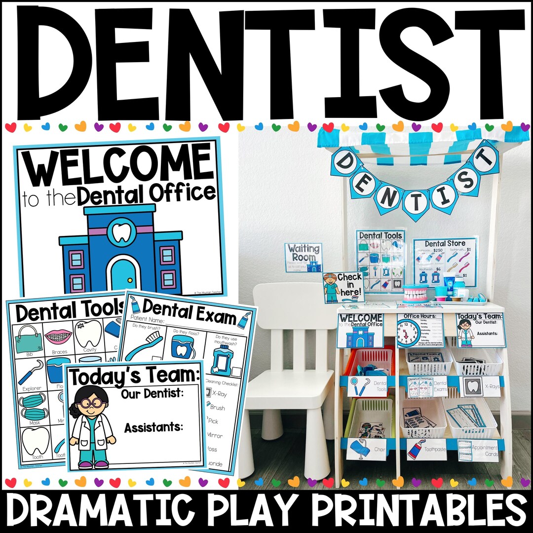 Dentist Office Dramatic Play Printables Center, Dental Health Posters ...