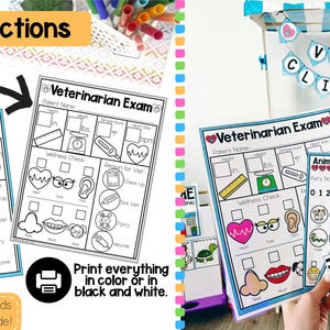 Vet Clinic Dramatic Play Printables: Pretend Veterinarian Center (PDF ...