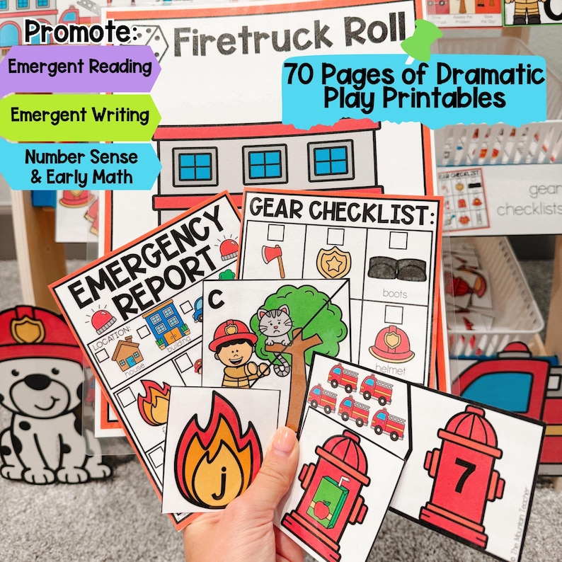 Fire Station Dramatic Play Printables: Firefighter Role Play Activities ...