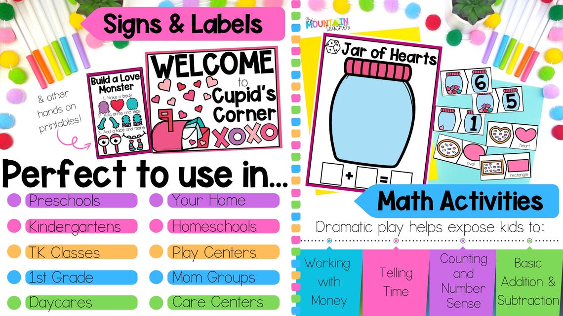 Valentine's Day Bakery Dramatic Play Printables: Winter Role Play ...