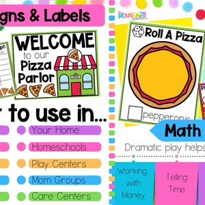Pizza Shop Dramatic Play Pre K Bundle Printables, Preschool & Toddler ...