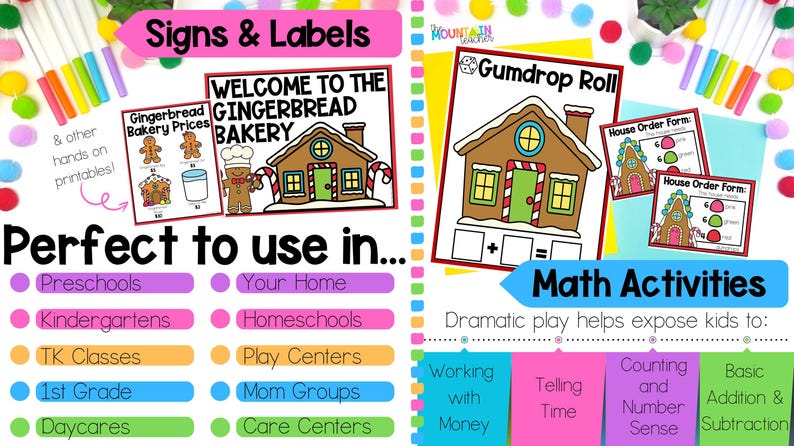 Gingerbread Bakery Dramatic Play Printables: Christmas Role Play ...