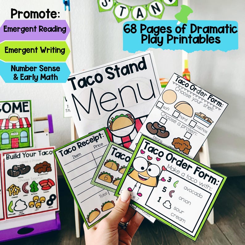Taco Restaurant Dramatic Play Printables: Preschool Activities (PDF ...